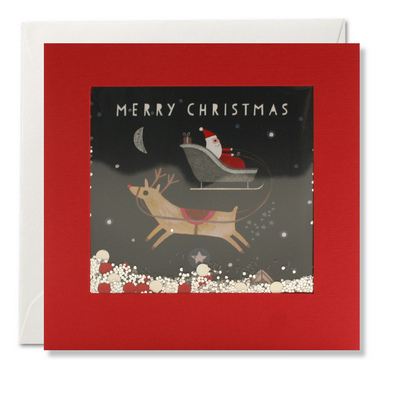 Santa And Reindeer Card