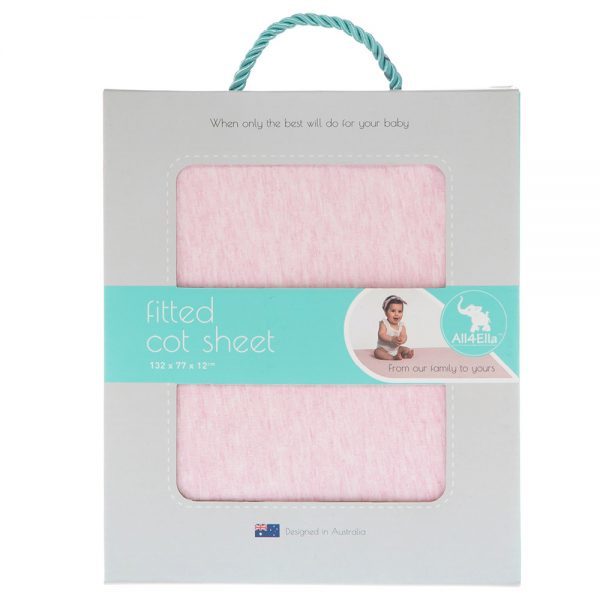 Fitted Cot Sheet - Pink Marle