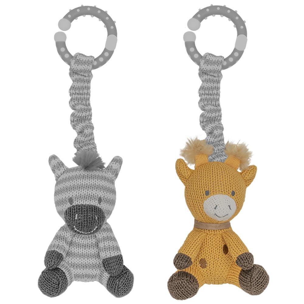 2 Pack Stroller Toys - Giraffe And Zebra