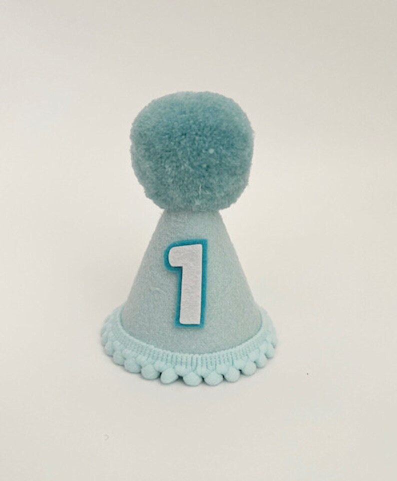 Party Hat - Light Blue Felt First Birthday